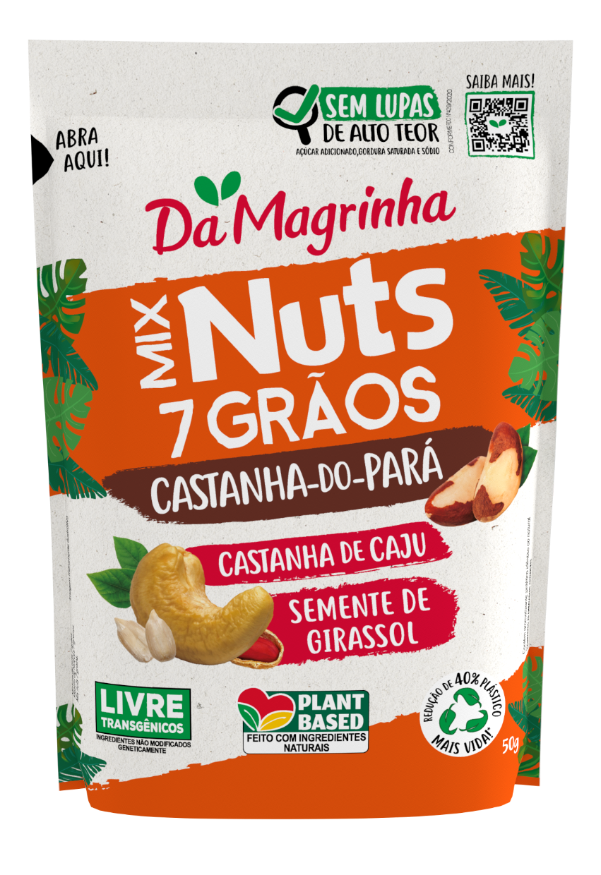Mix de Nuts 7 Grãos Castanha-do-Pará 50g - Da Magrinha |100% INTEGRAL ...