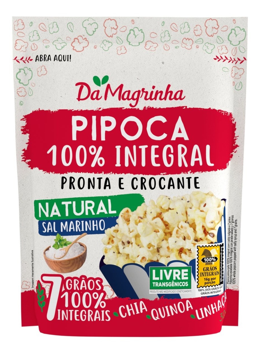 Pipoca Pronta 100% Integral Natural - Da Magrinha |100% INTEGRAL ...